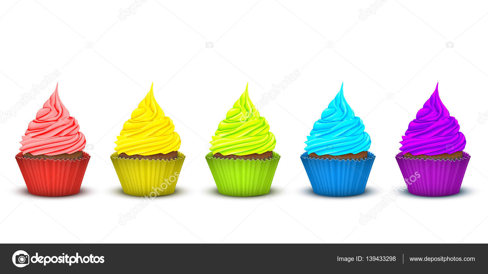 Bright Colorful Cupcakes