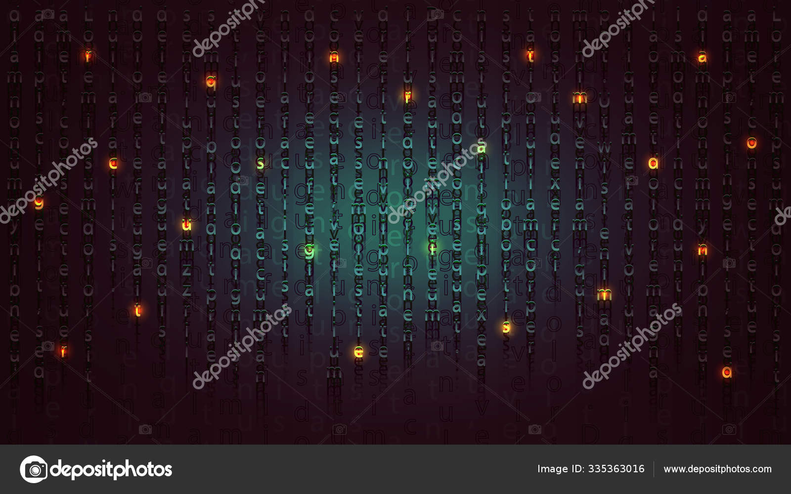 Mysterious message in the form of luminous letters Stock Vector by ...