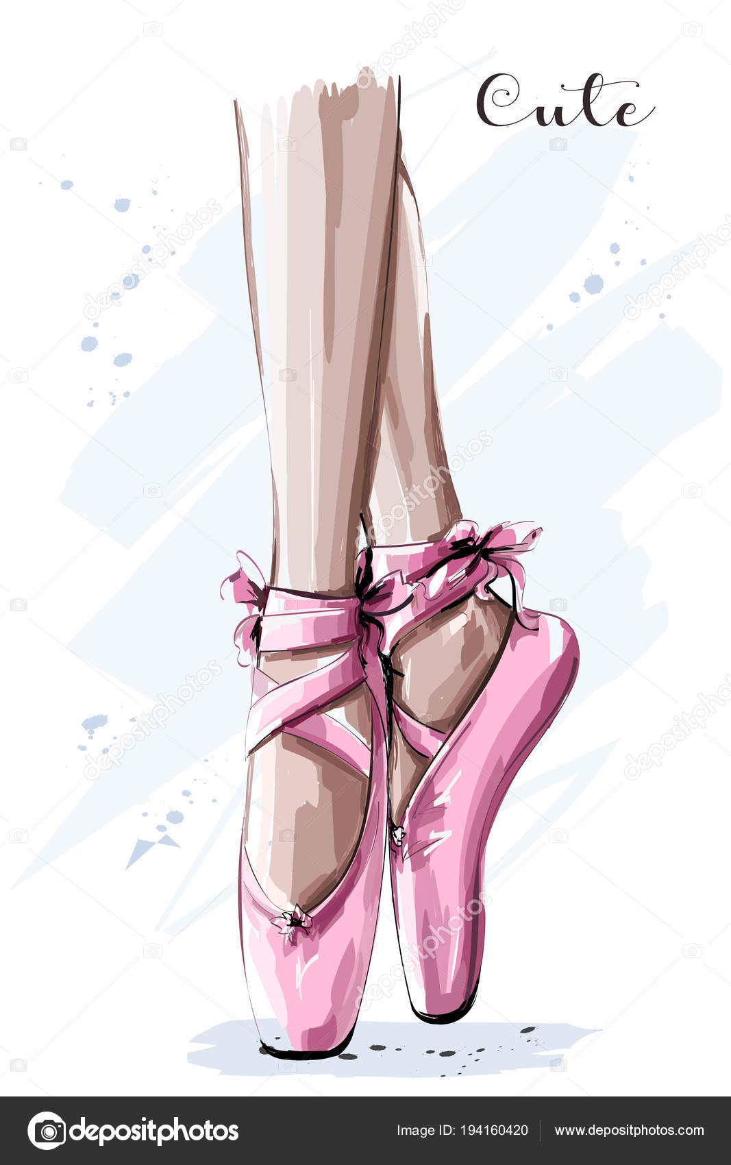Pink Ballet Shoes Drawing