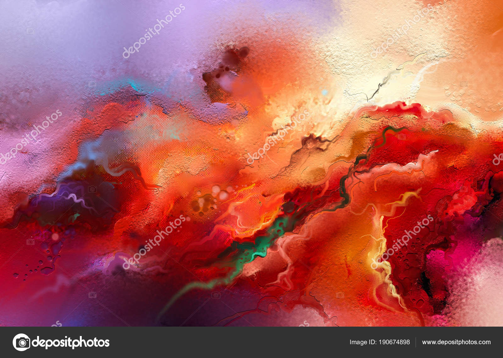 Abstract colorful oil painting on canvas texture. Hand drawn brush ...