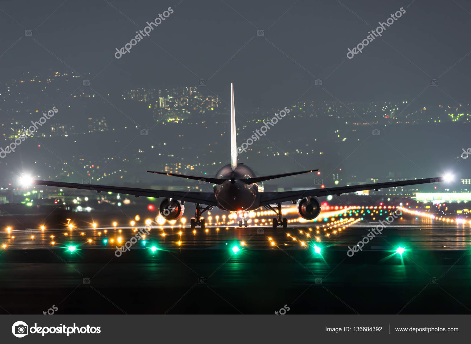 Airplanes Landing At Night