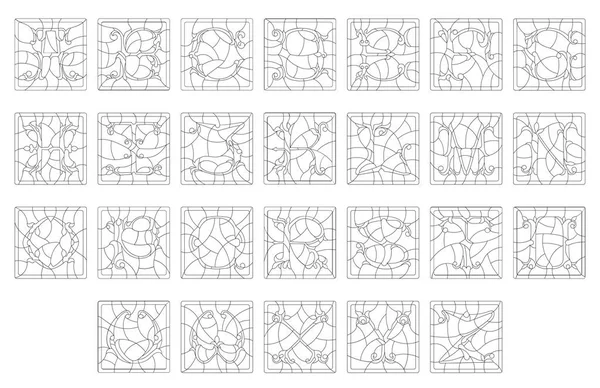 Alphabet letters in stained glass window style — Stock Vector ...