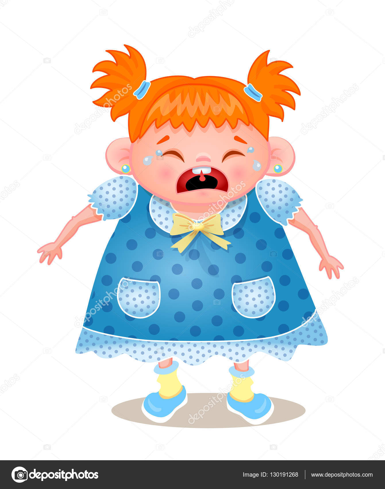 Crying Cartoon Teenage Girl