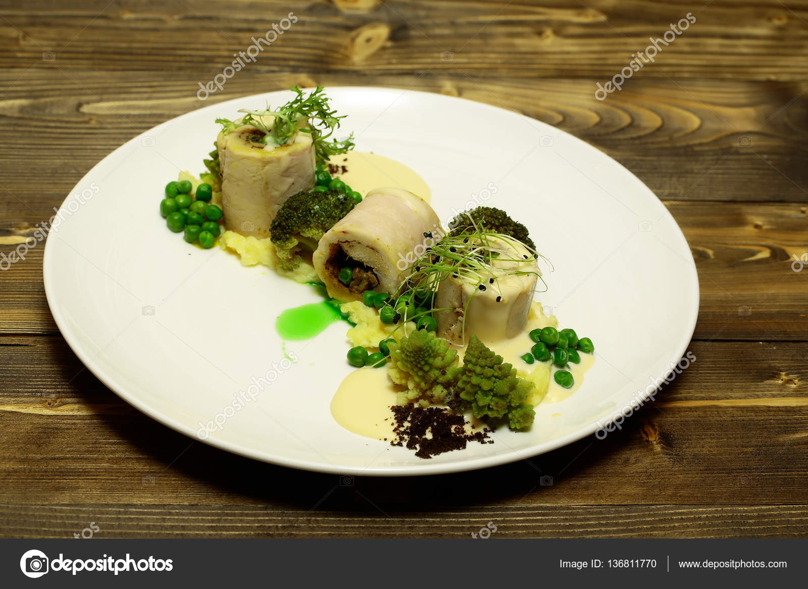 White fish fillet rolls Stock Photo by ©Tverdohlib.com 136811770