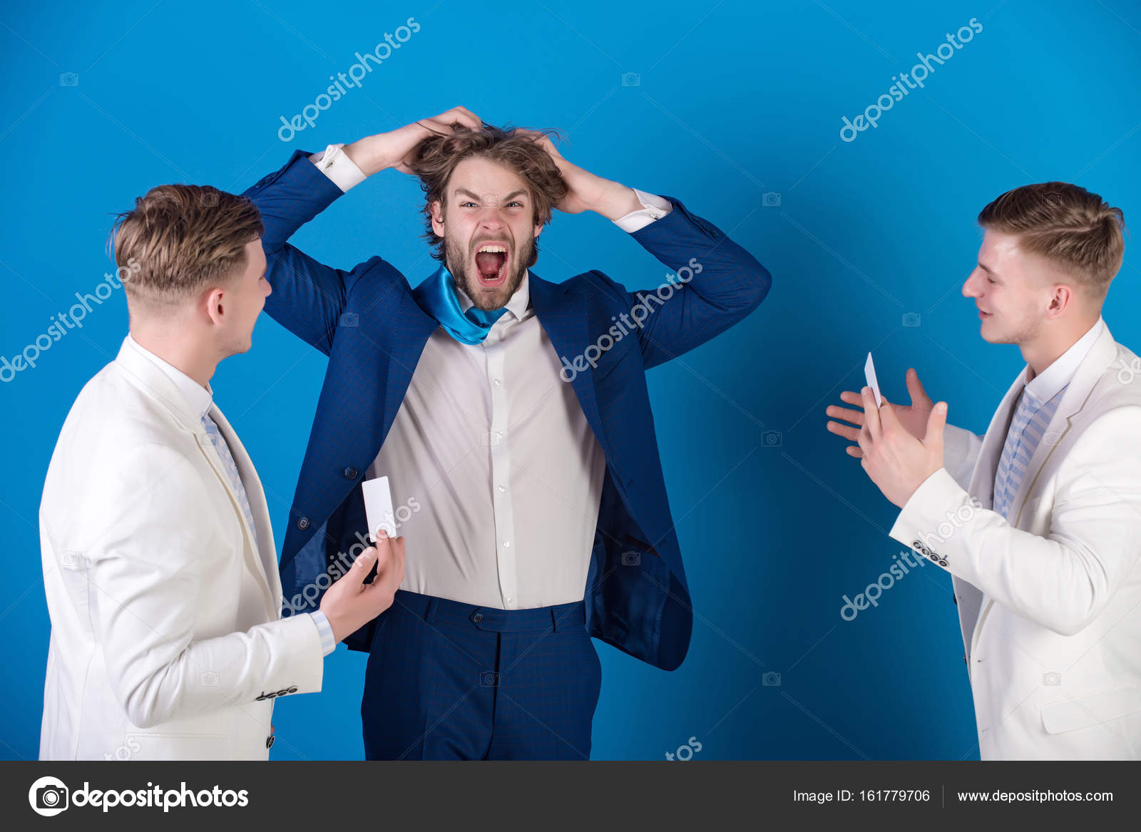 Man shouting and pulling hair in anger — Stock Photo © Tverdohlib.com ...