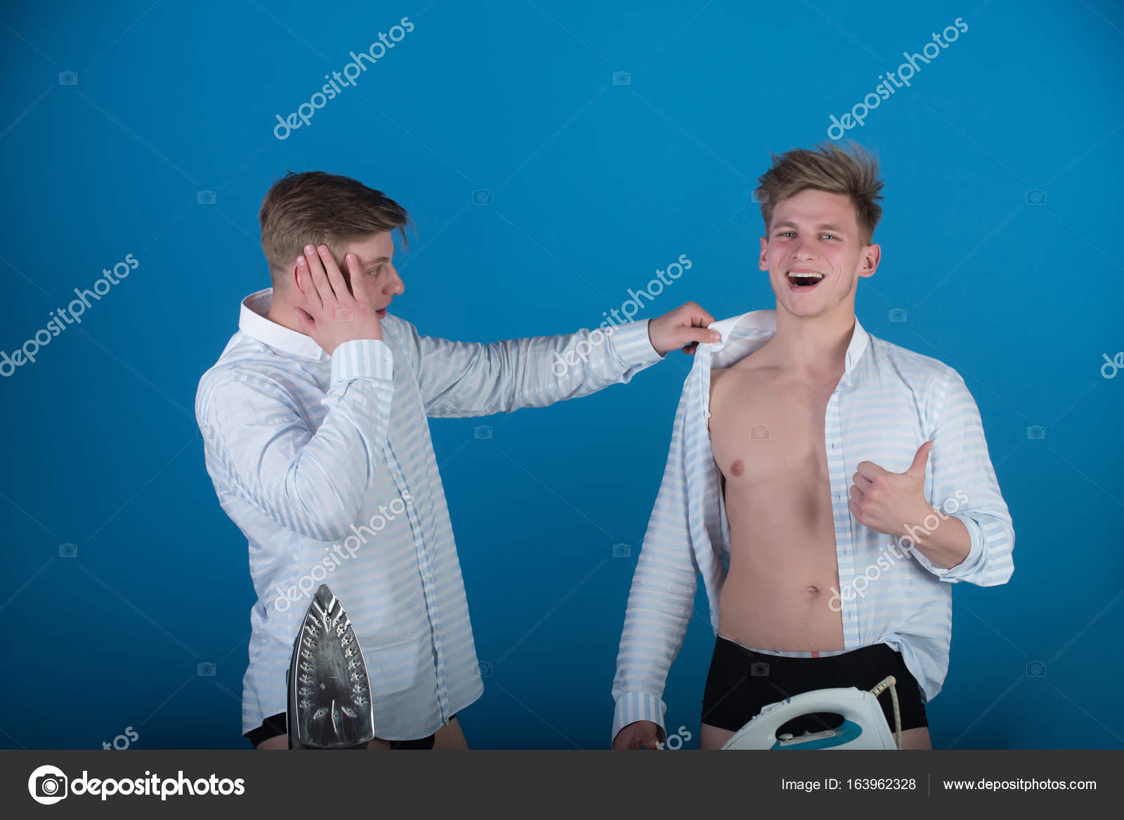 Men getting dressed — Stock Photo © Tverdohlib.com #163962328