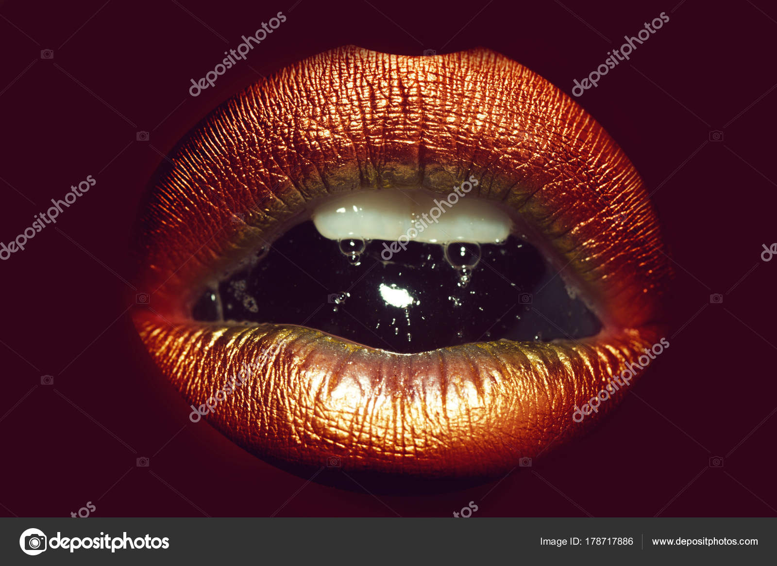 Female lips with bubble Stock Photo by ©Tverdohlib.com 178717886