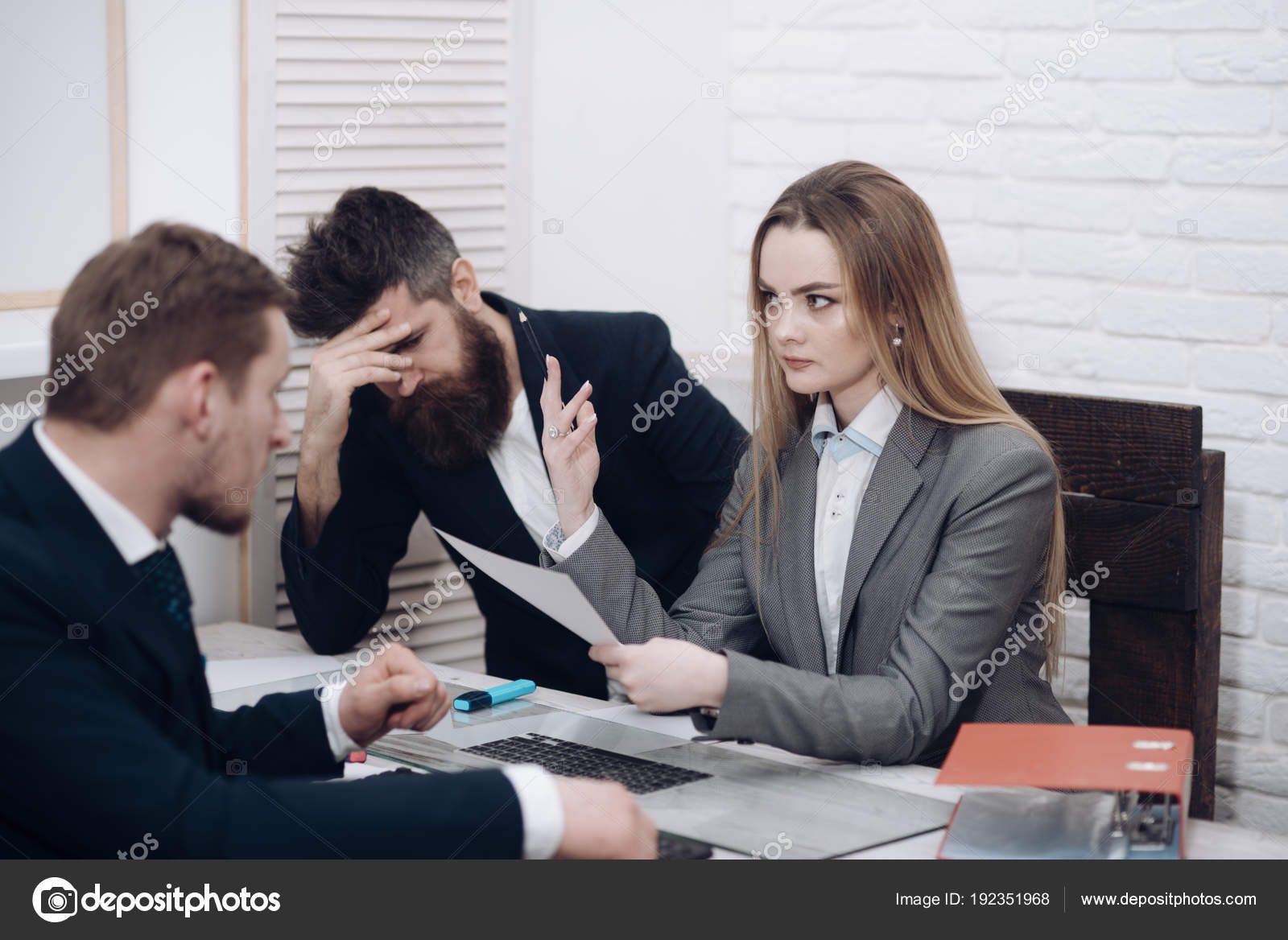 Woman Accountant Explain Economic Indicators Business Partners ...