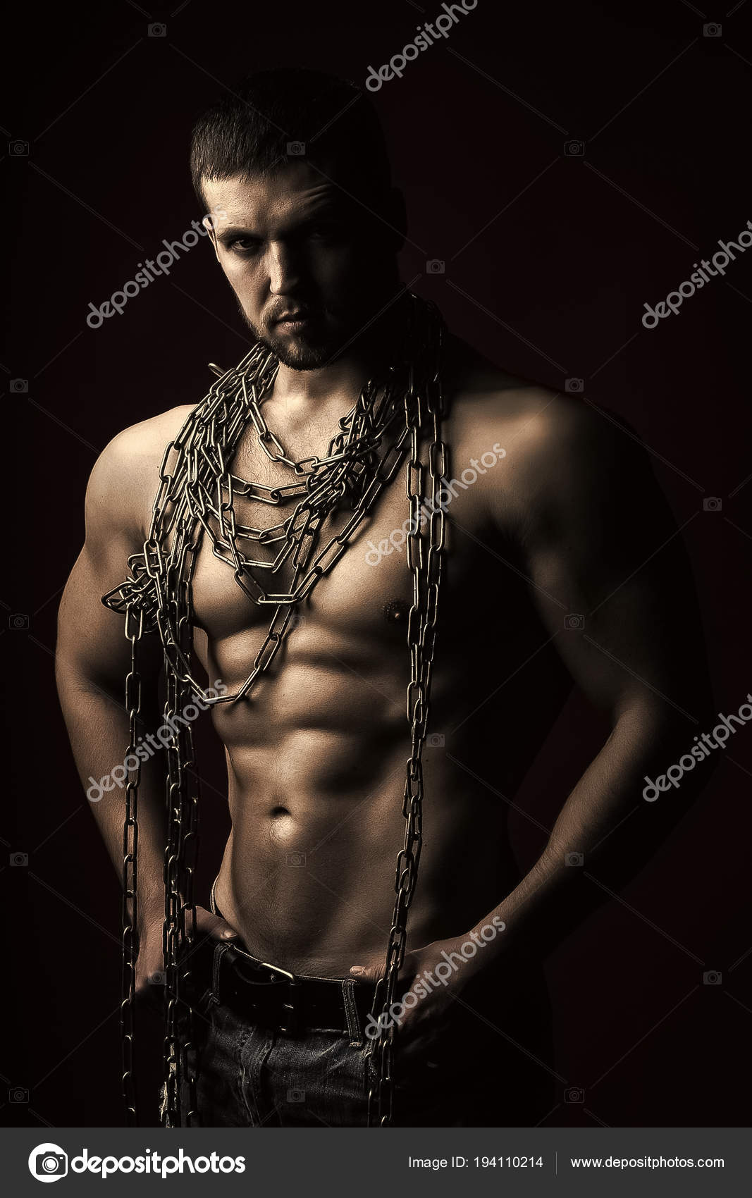 Muscular man with rope Stock Photo by ©Tverdohlib.com 194110214