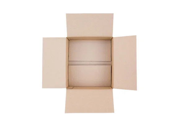 top down view of open empty cardboard box — Stock Photo © Raysay #22501665