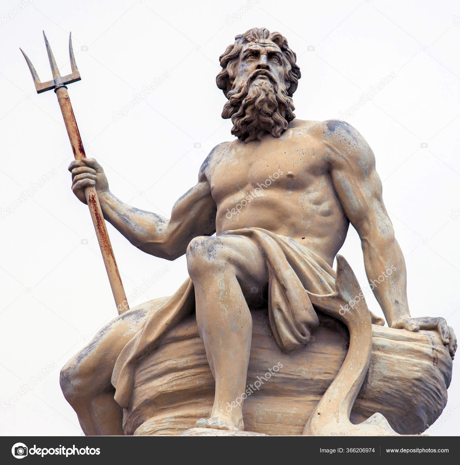 Abstract Image Statue Ancient God Neptune Trident Patron Horses Chariot — Stock Photo © Andrij ...
