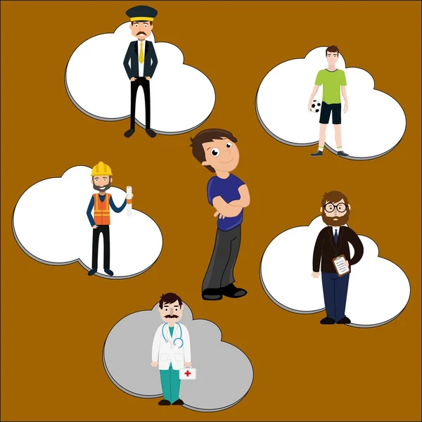 Boy dreaming about future profession — Stock Vector © Rimis164 #267815474