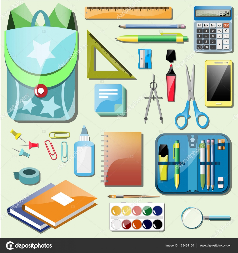 Set school accessories Stock Vector Image by ©sasha_zerg #163434160