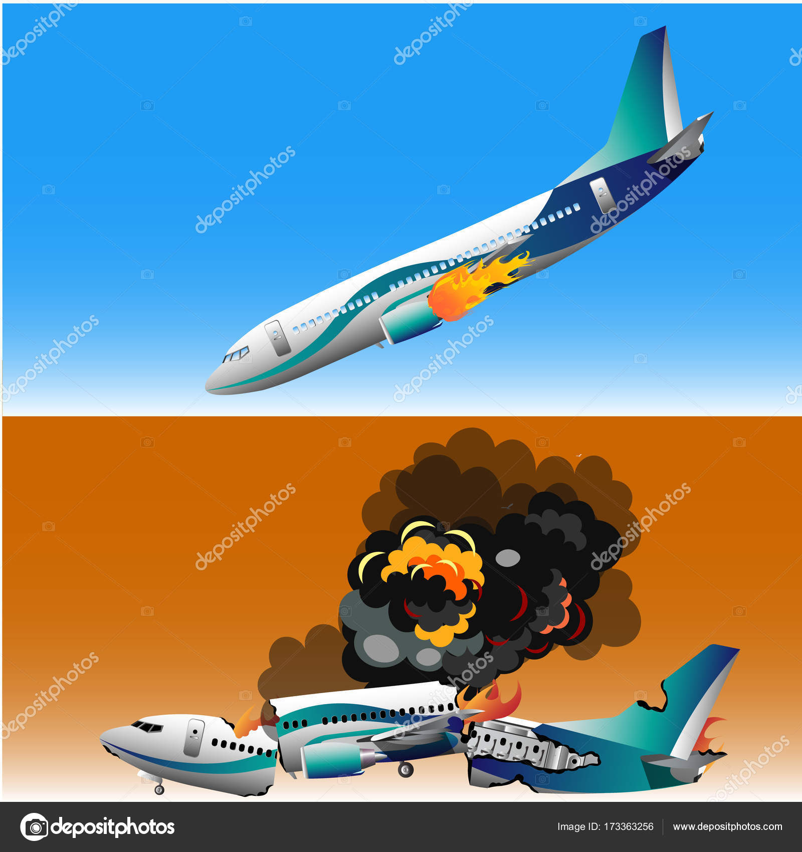 Plane Crash Clip Art