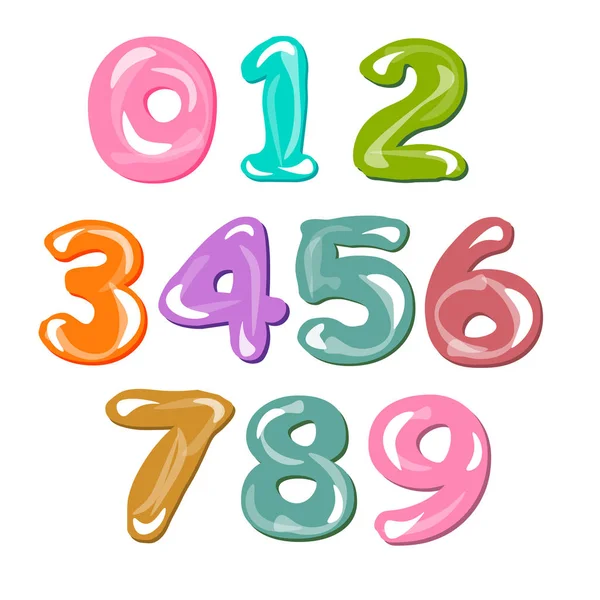 Numeral Different Color Isolated Background Set — Stock Vector ...