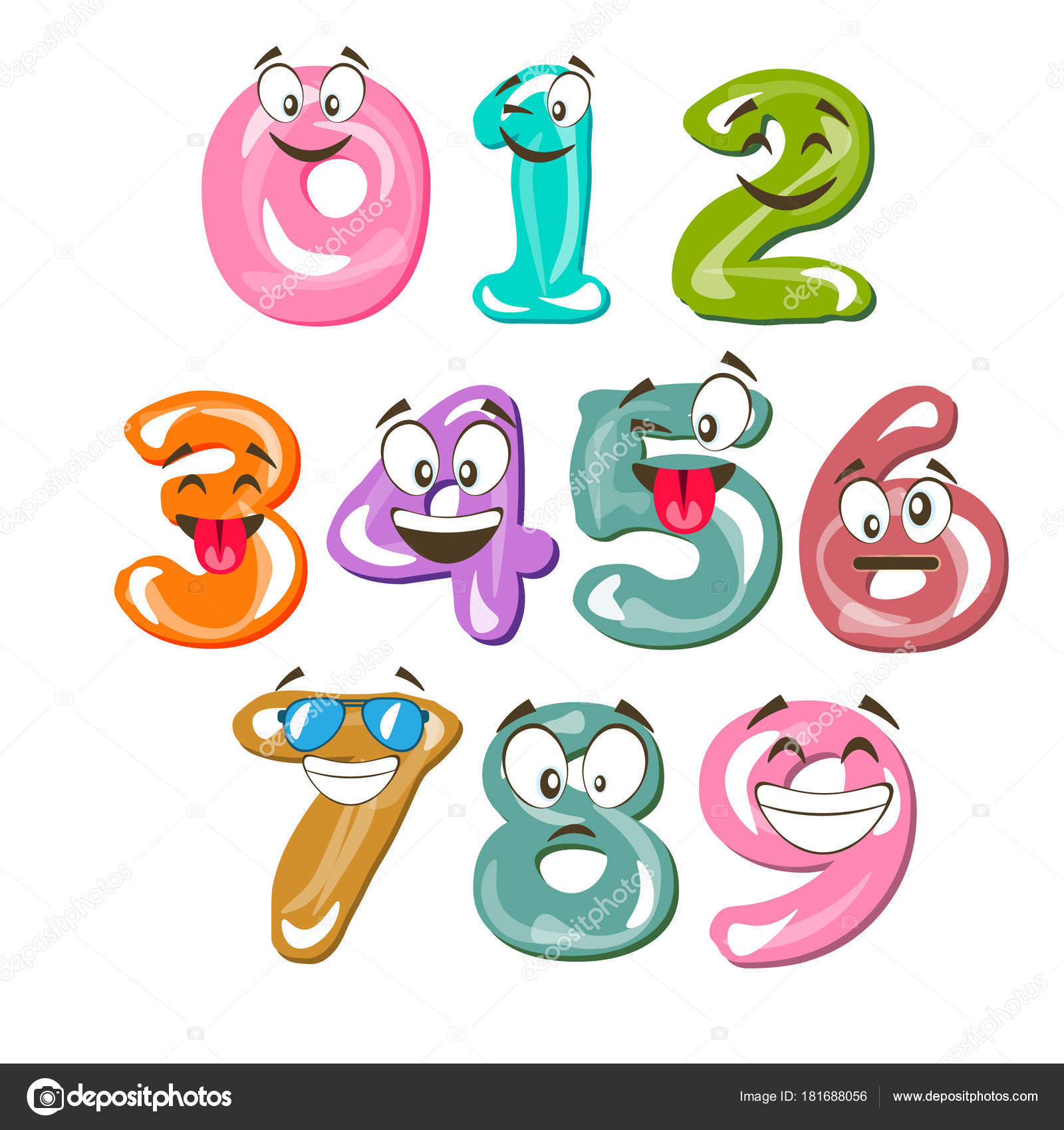 Funny Cartoon Numbers. — Stock Vector © sasha_zerg #181688056