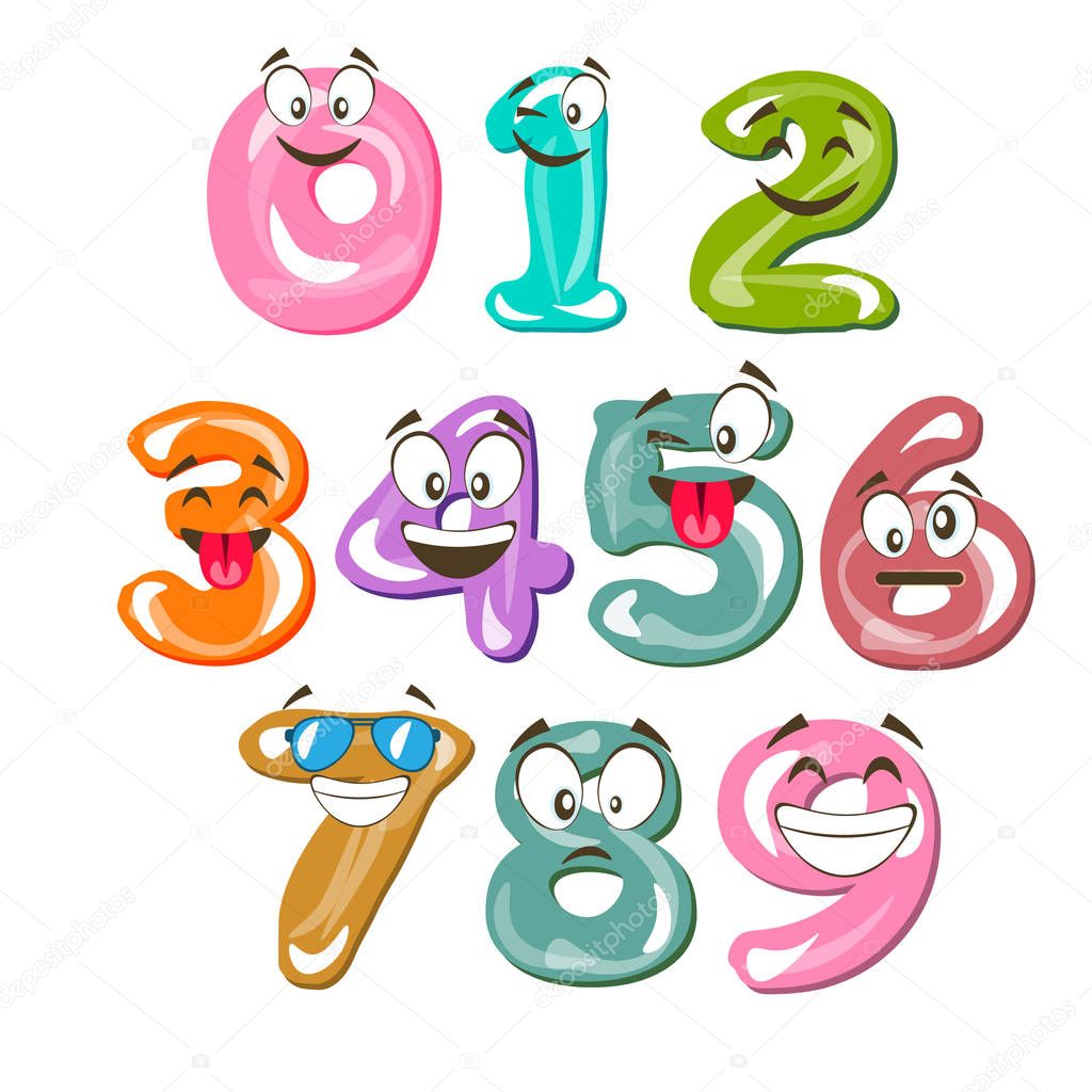Funny Cartoon Numbers. — Stock Vector © sasha_zerg #181688056