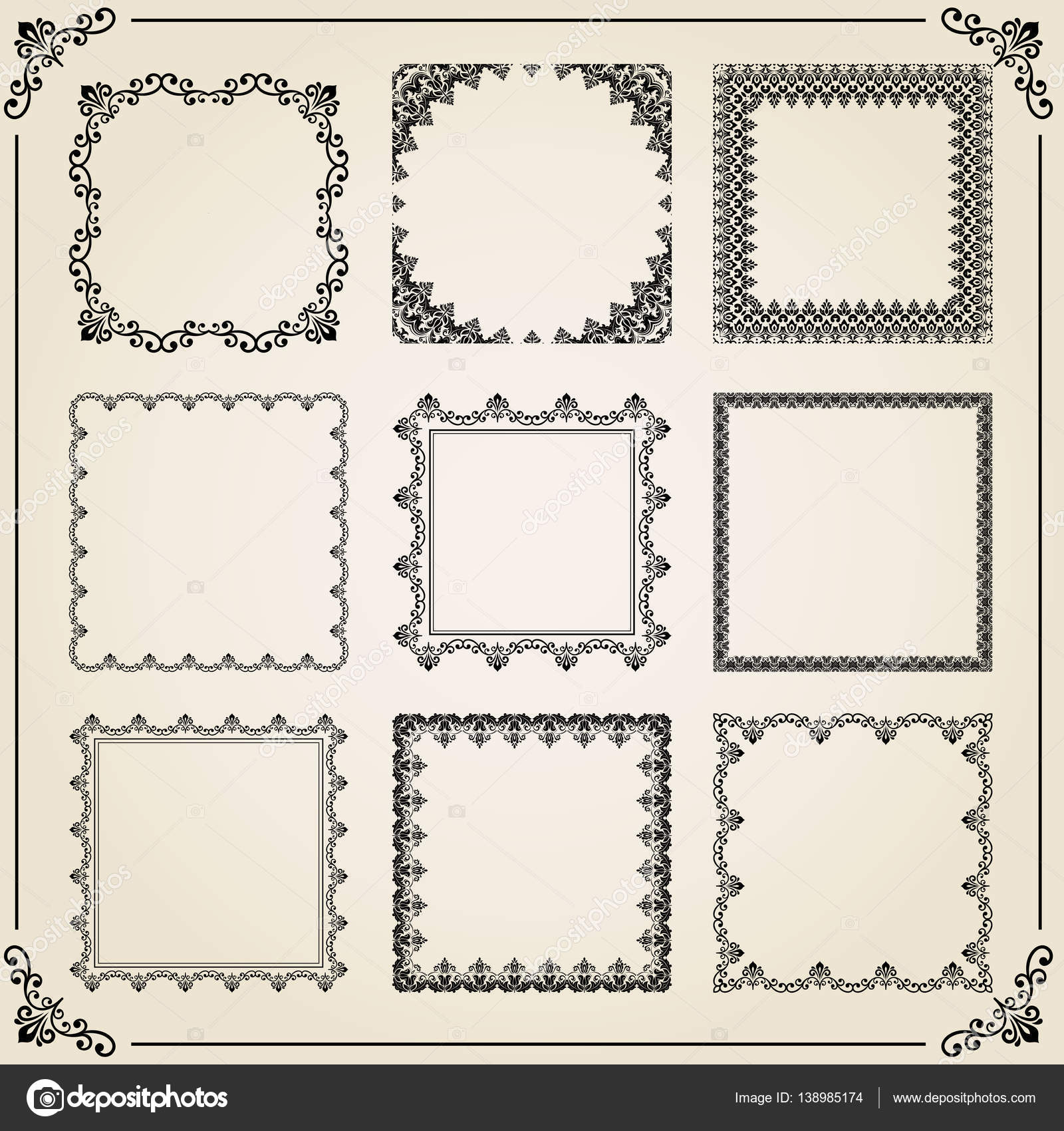 Vintage Set of Square Elements Stock Vector by ©turr1 138985174