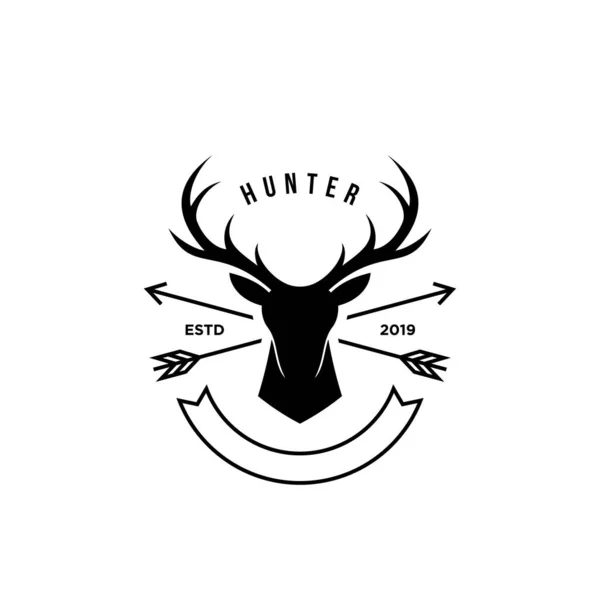 deer hunter logo, badge, emblem, label design template. vector ...