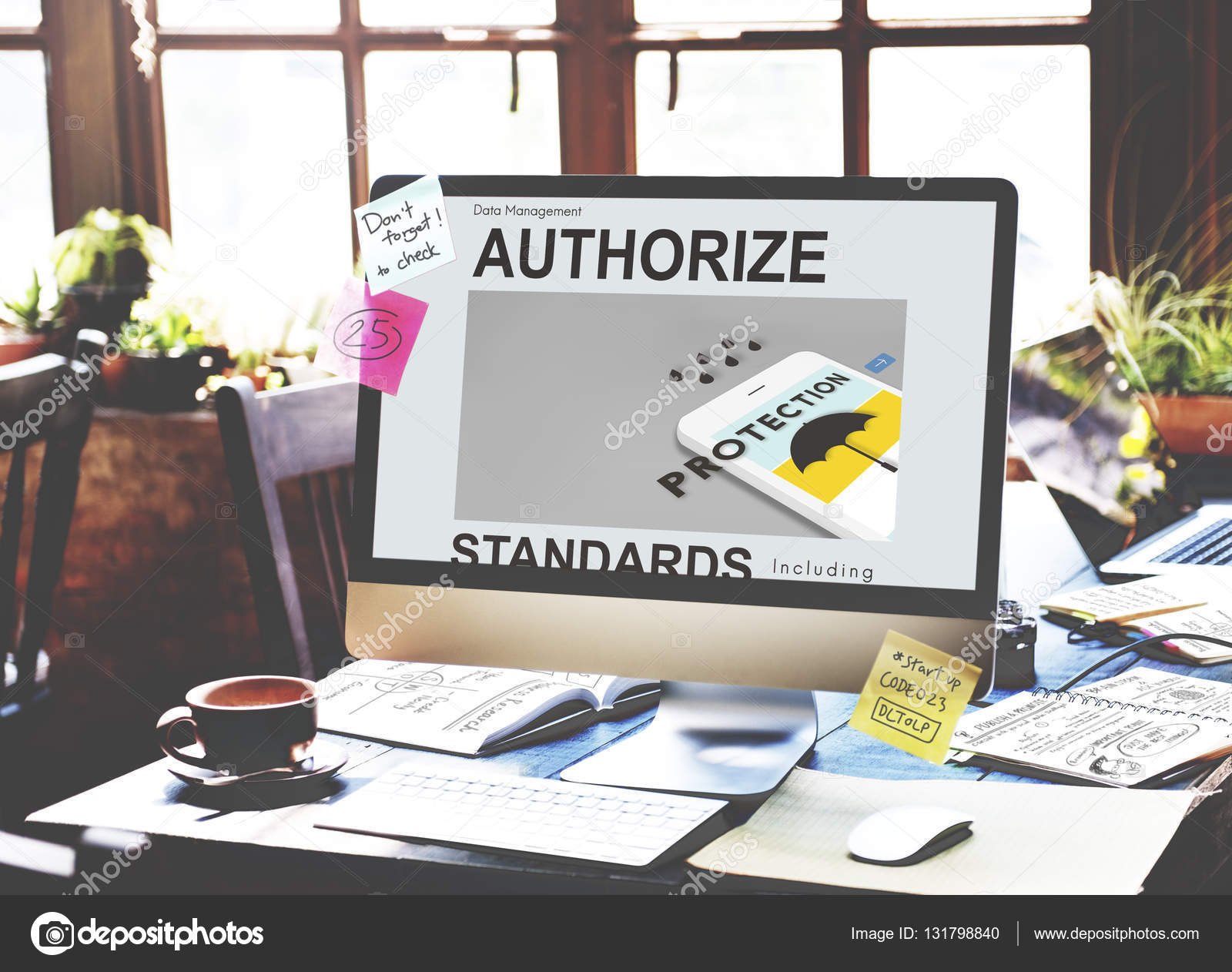 Computer monitor on workplace table Stock Photo by ©Rawpixel 131798840