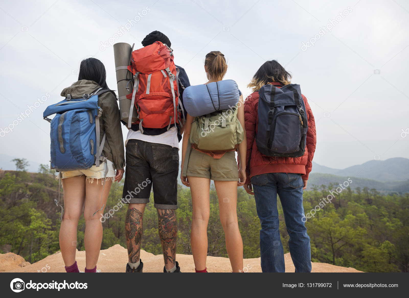 Group of young backpackers — Stock Photo © Rawpixel #131799072