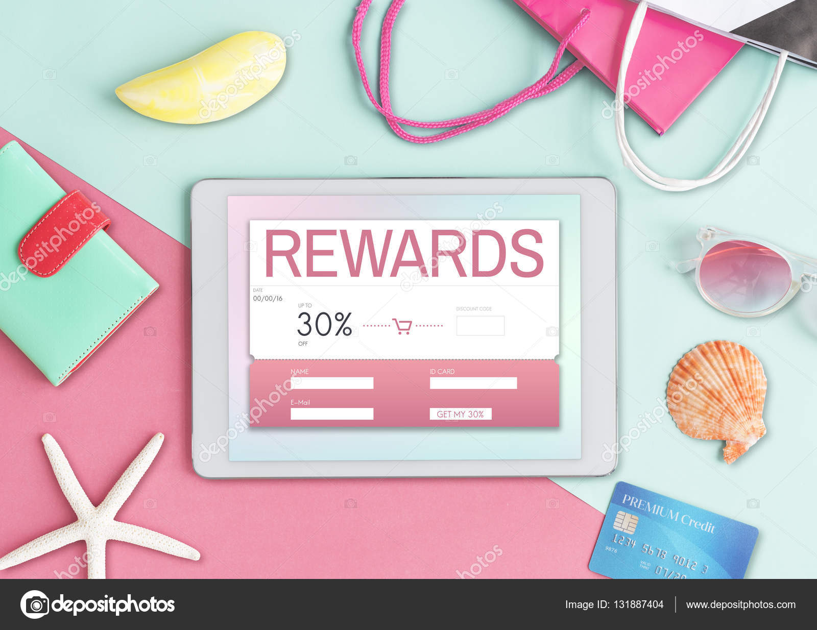 Digital tablet, summer concept — Stock Photo © Rawpixel #131887404