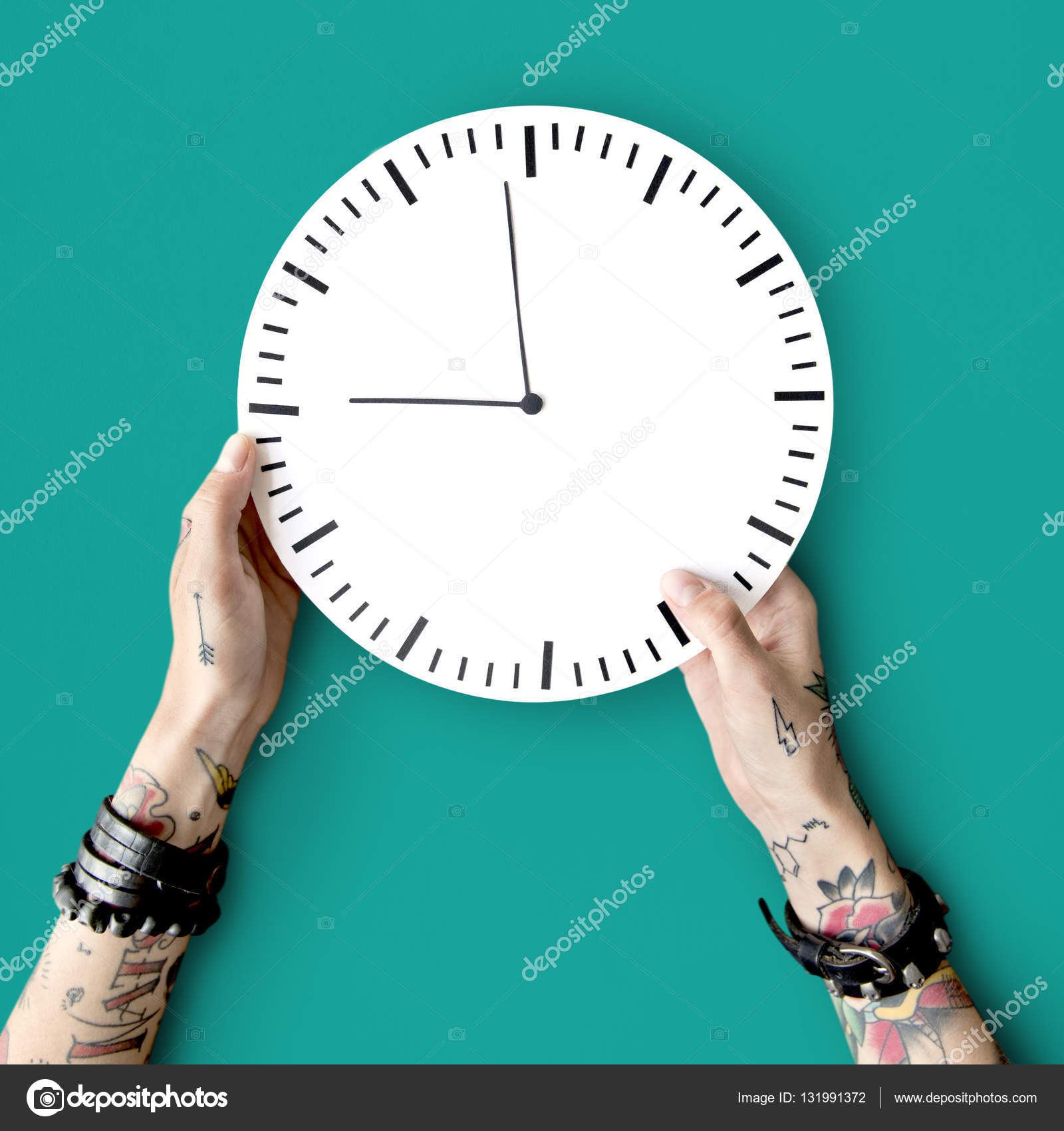 Hands in tattoos with clock — Stock Photo © Rawpixel #131991372