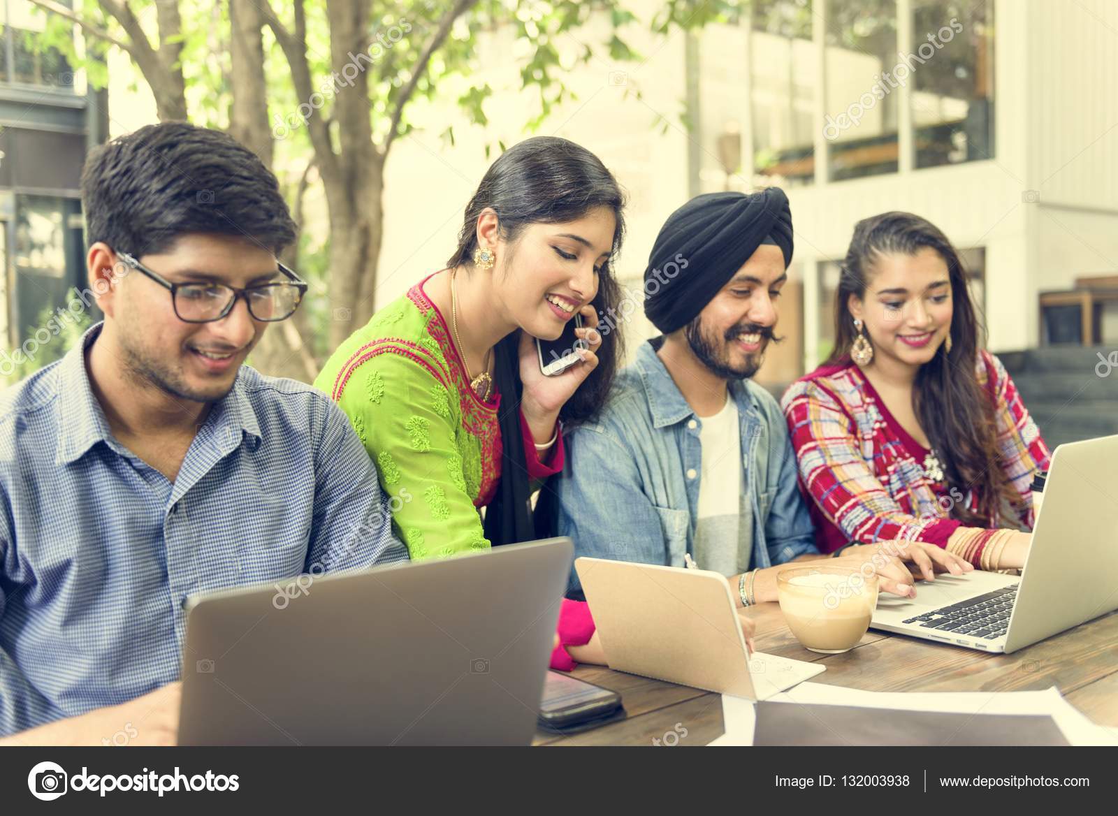 Indian students studying outdoors Stock Photo by ©Rawpixel 132003938