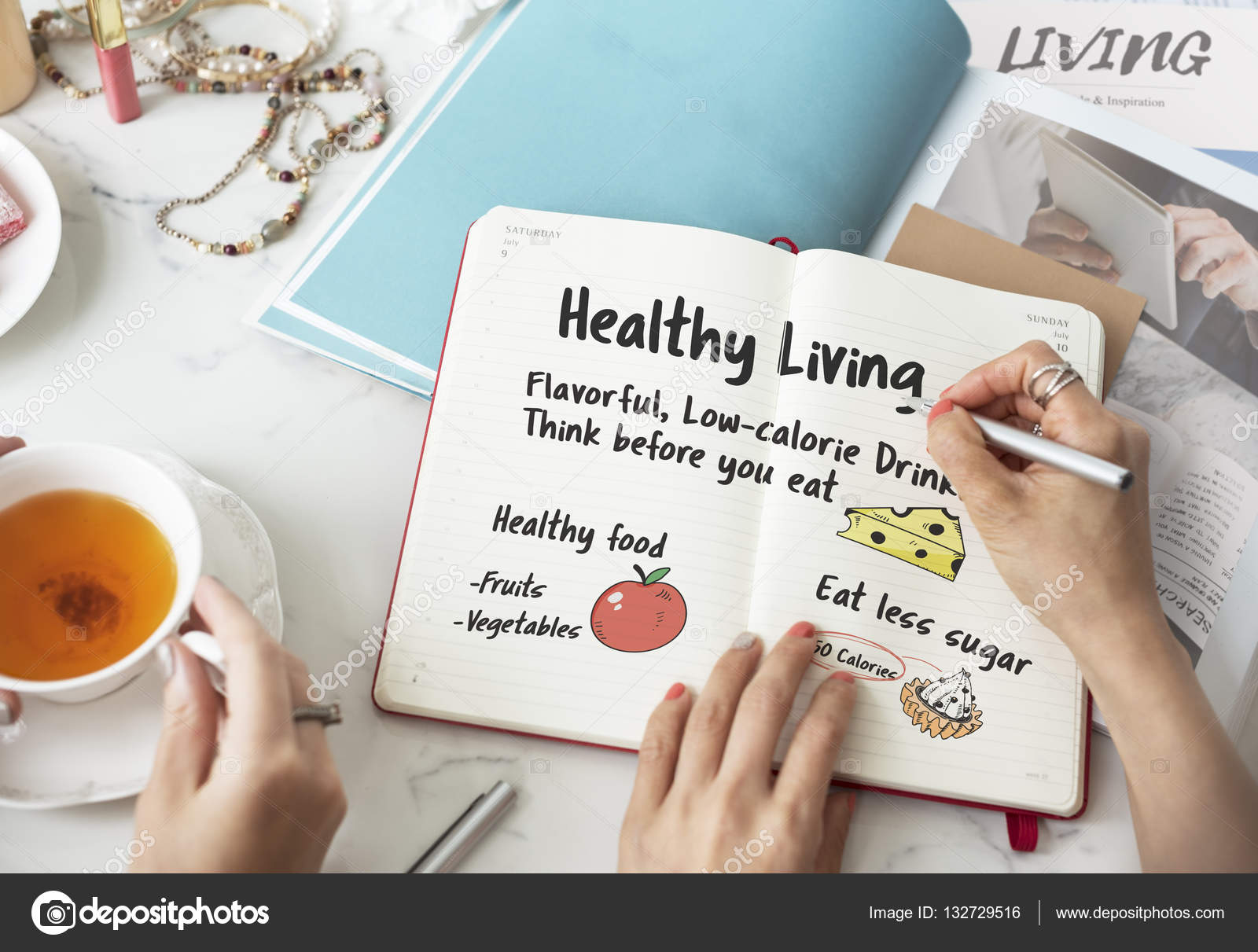 Woman writing notes in diary — Stock Photo © Rawpixel #132729516