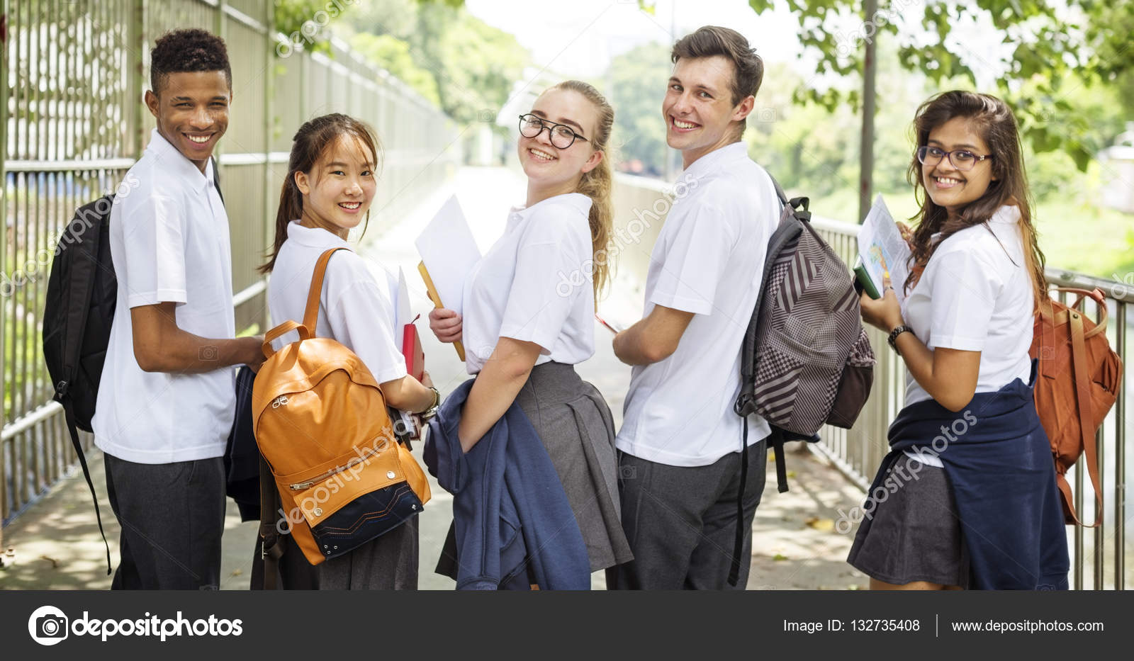 Diverse Students in school uniform — Stock Photo © Rawpixel #132735408