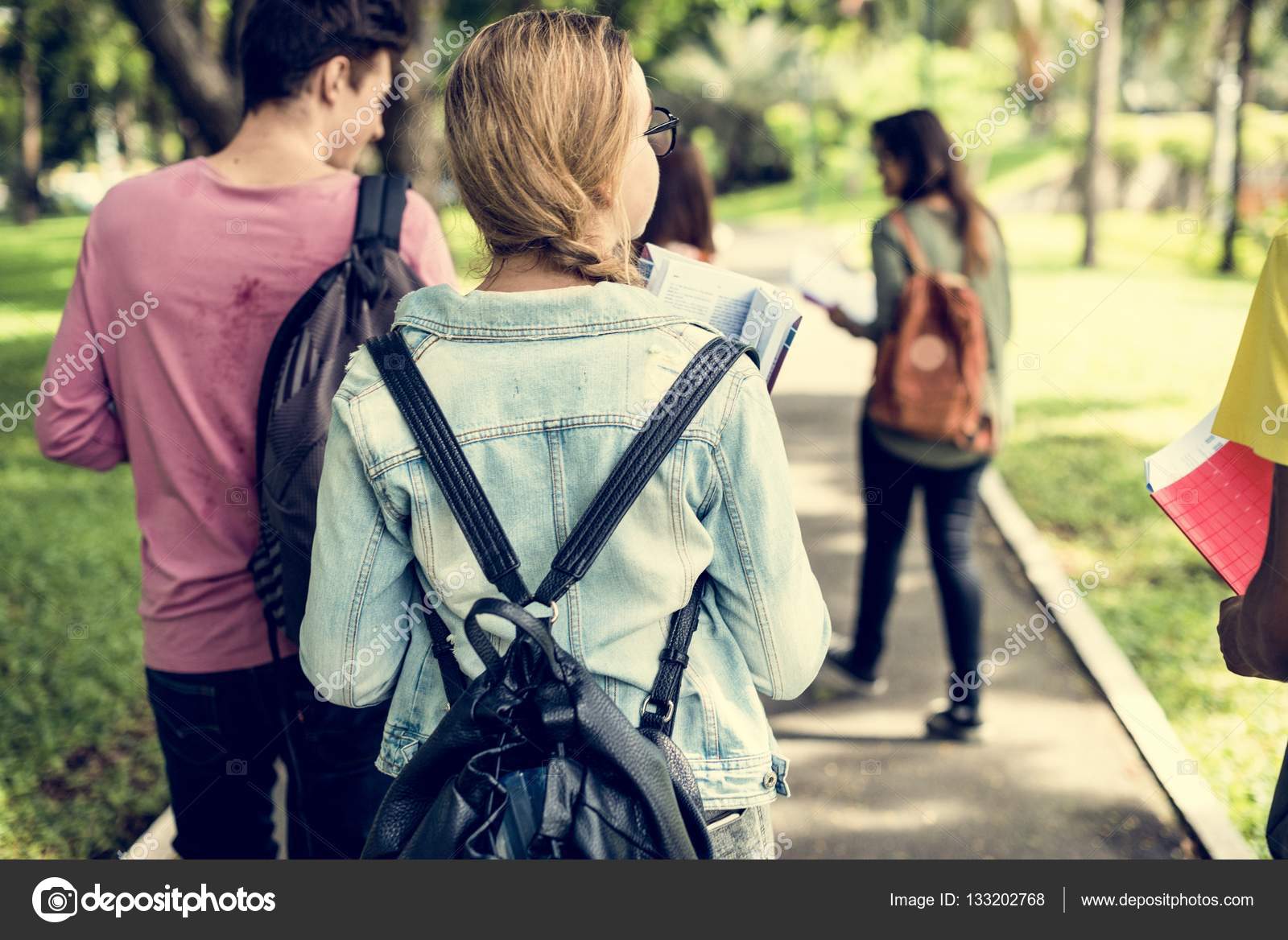 Students walking in park Stock Photo by ©Rawpixel 133202768