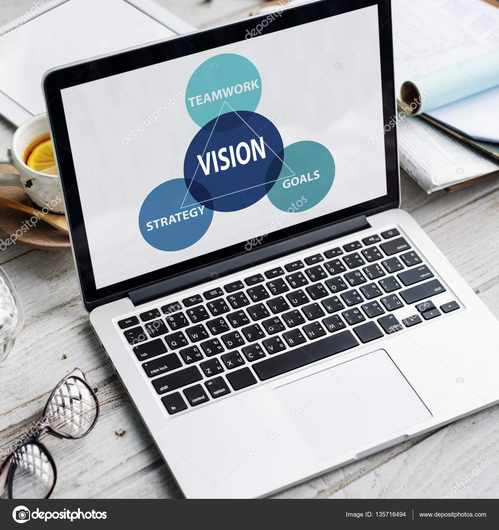 Laptop with text on screen — Stock Photo © Rawpixel #135716494