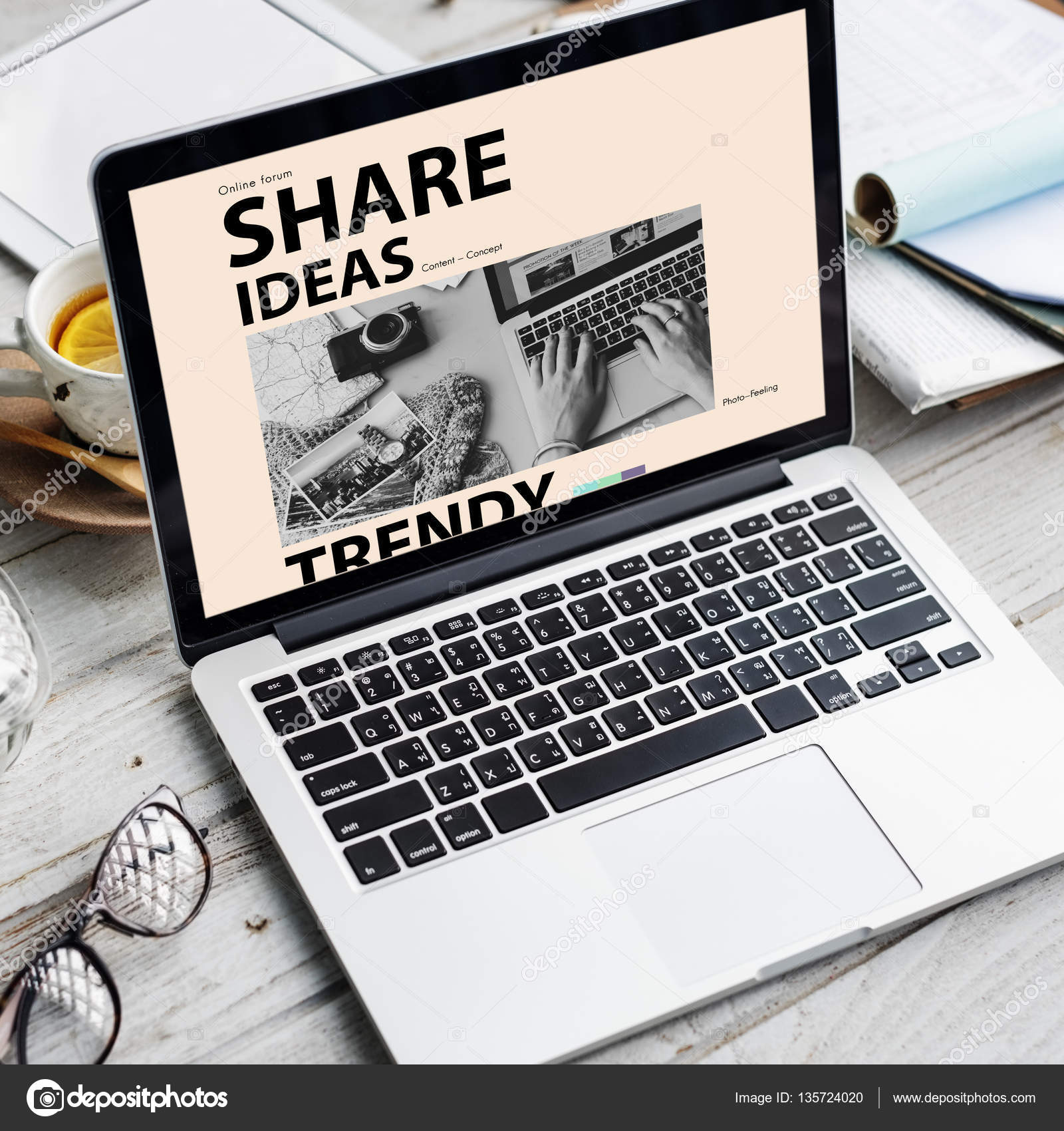 Laptop with text on screen — Stock Photo © Rawpixel #135724020