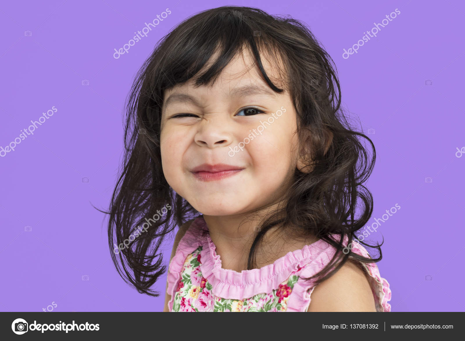 Adorable Cheerful little girl face Stock Photo by ©Rawpixel 137081392