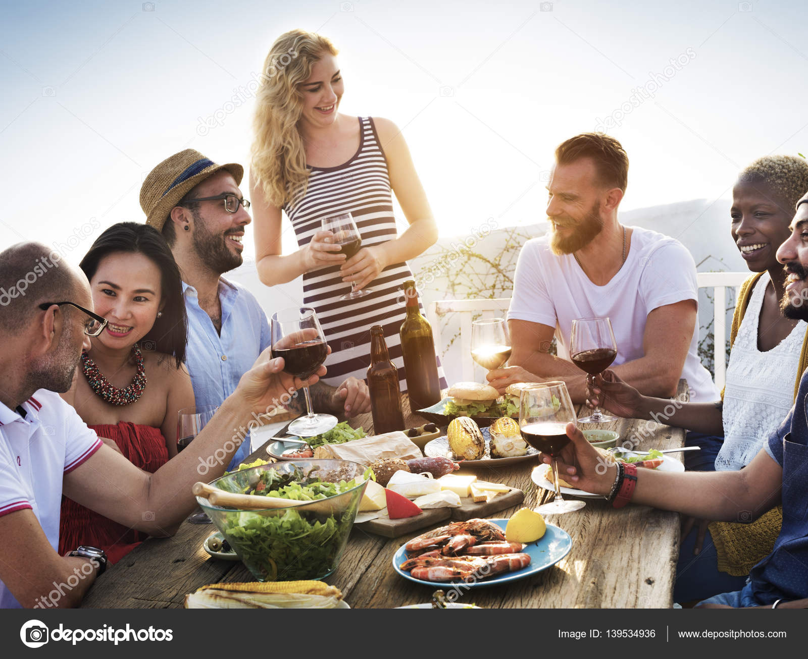 People Dining Outside