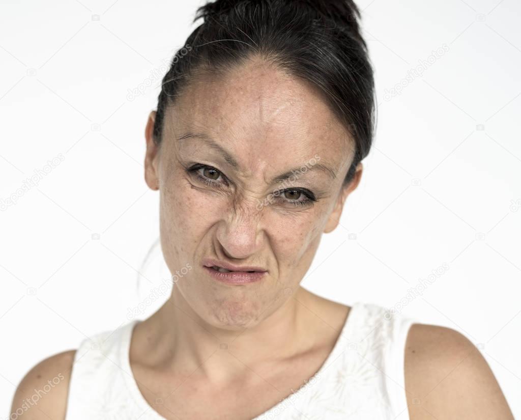 Woman making angry face — Stock Photo © Rawpixel #142111930
