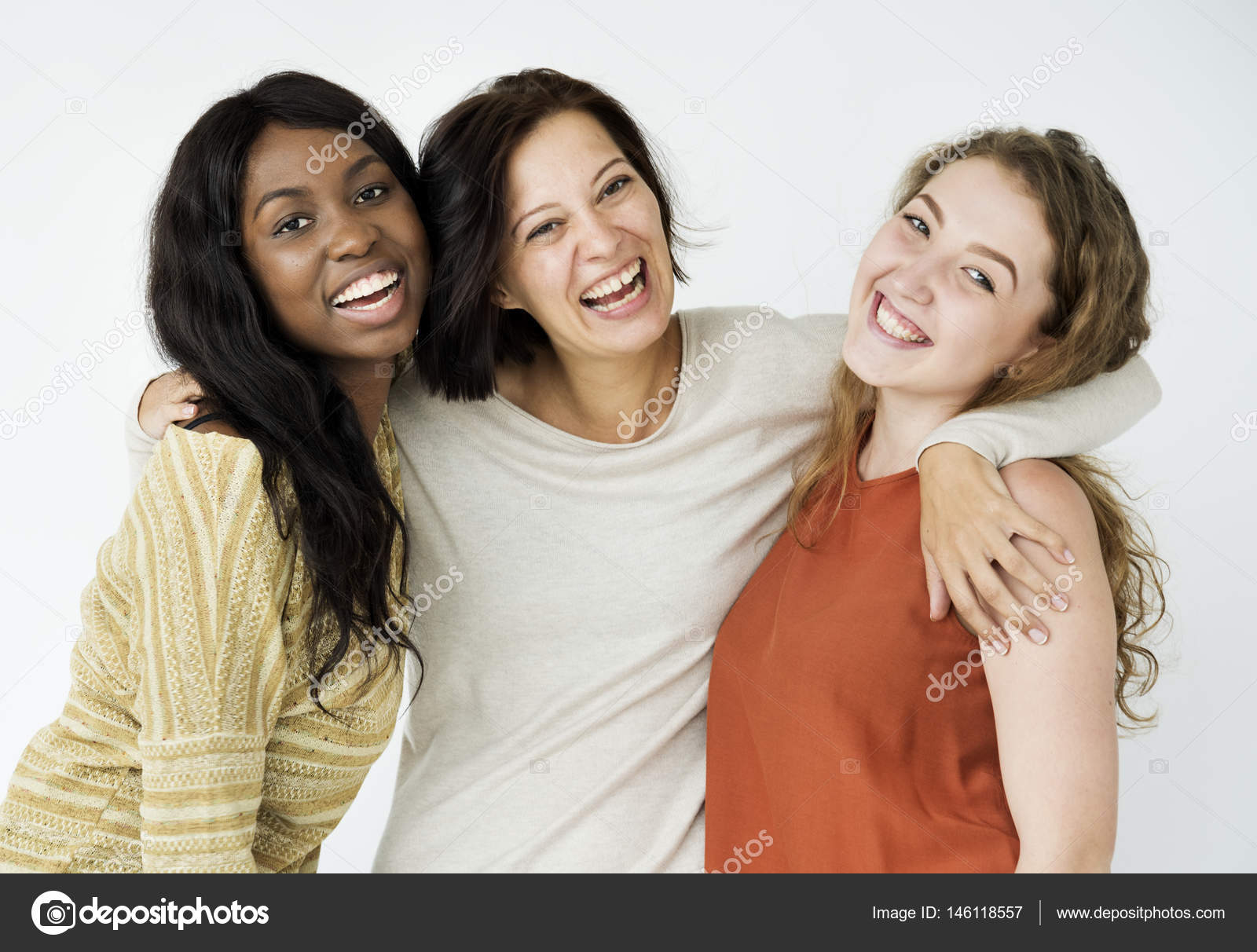 Three Friends Hugging