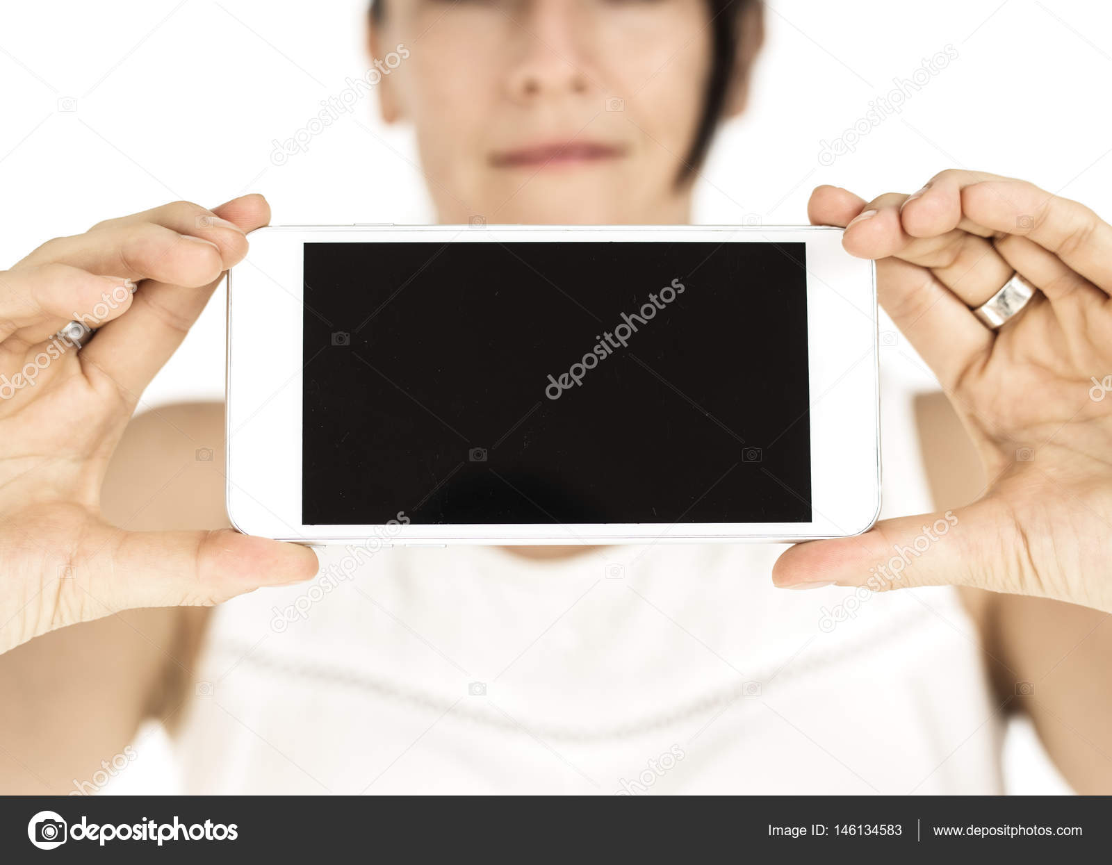 Woman showing mobile screen — Stock Photo © Rawpixel #146134583