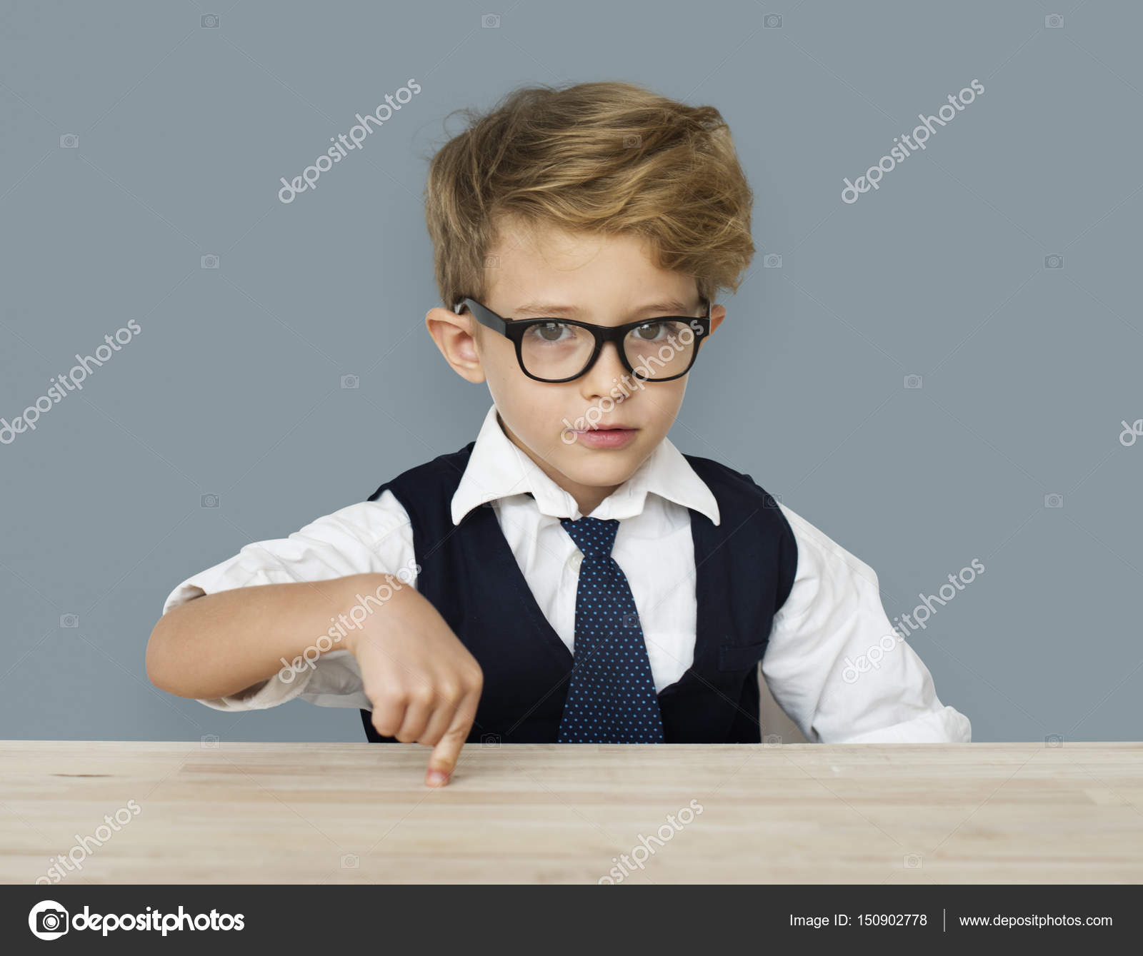 Boy Pointing Finger on Table Stock Photo by ©Rawpixel 150902778