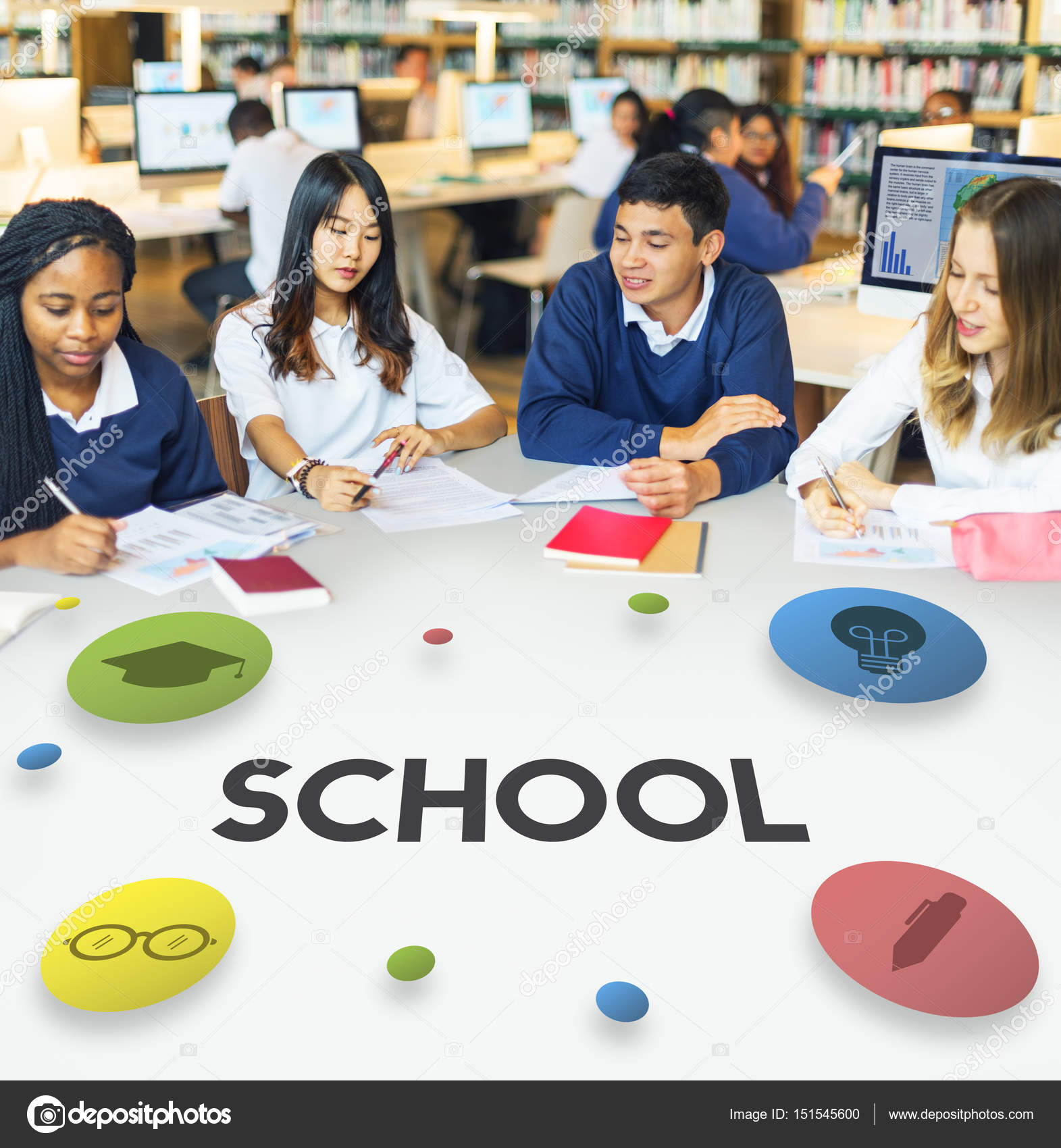 Students working and studying at table — Stock Photo © Rawpixel #151545600