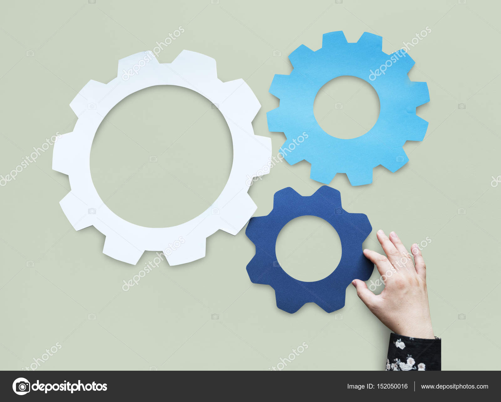 Human Hand and Gears Stock Photo by ©Rawpixel 152050016