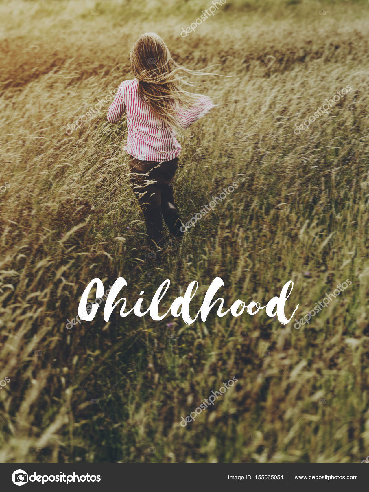 Little girl running in field Stock Photo by ©Rawpixel 155065054