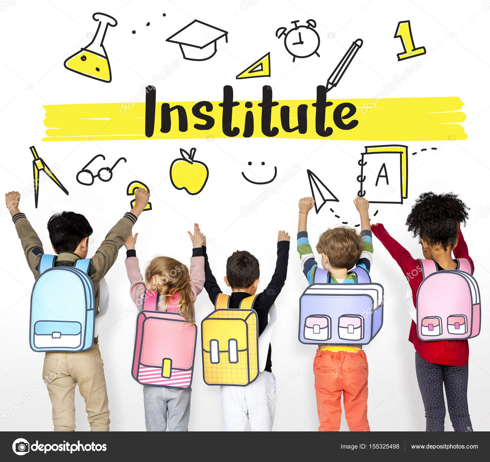 Niños de la escuela tomados de la mano — Foto de stock #155325498 ...