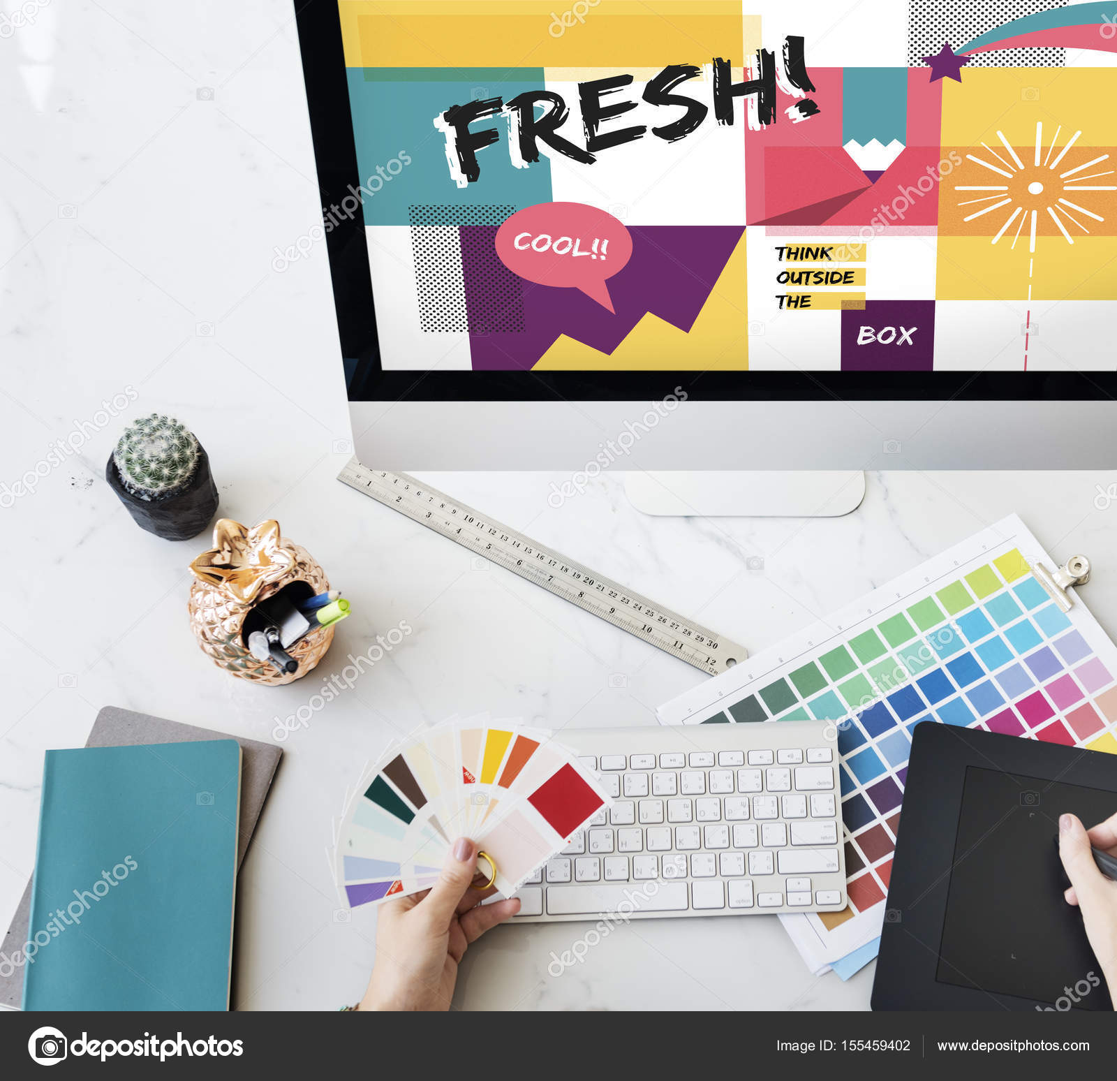 Designer drawing on graphics pad — Stock Photo © Rawpixel #155459402