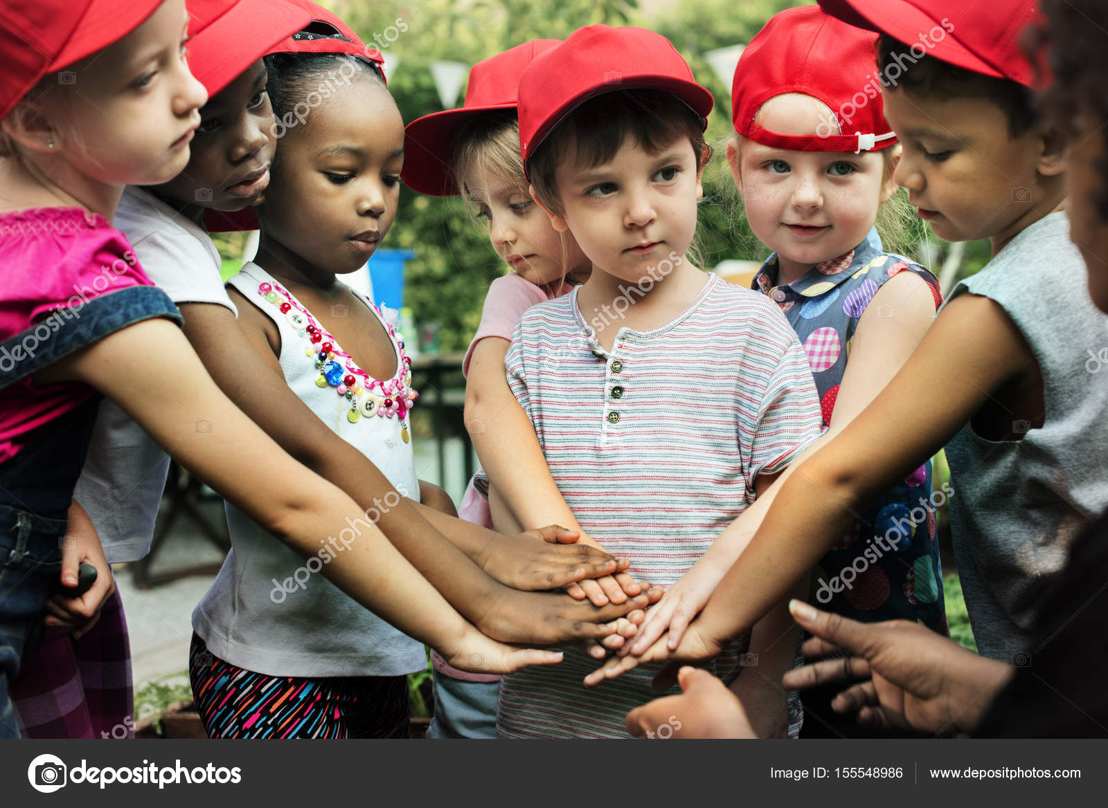 Kids stacking Hands Together Stock Photo by ©Rawpixel 155548986