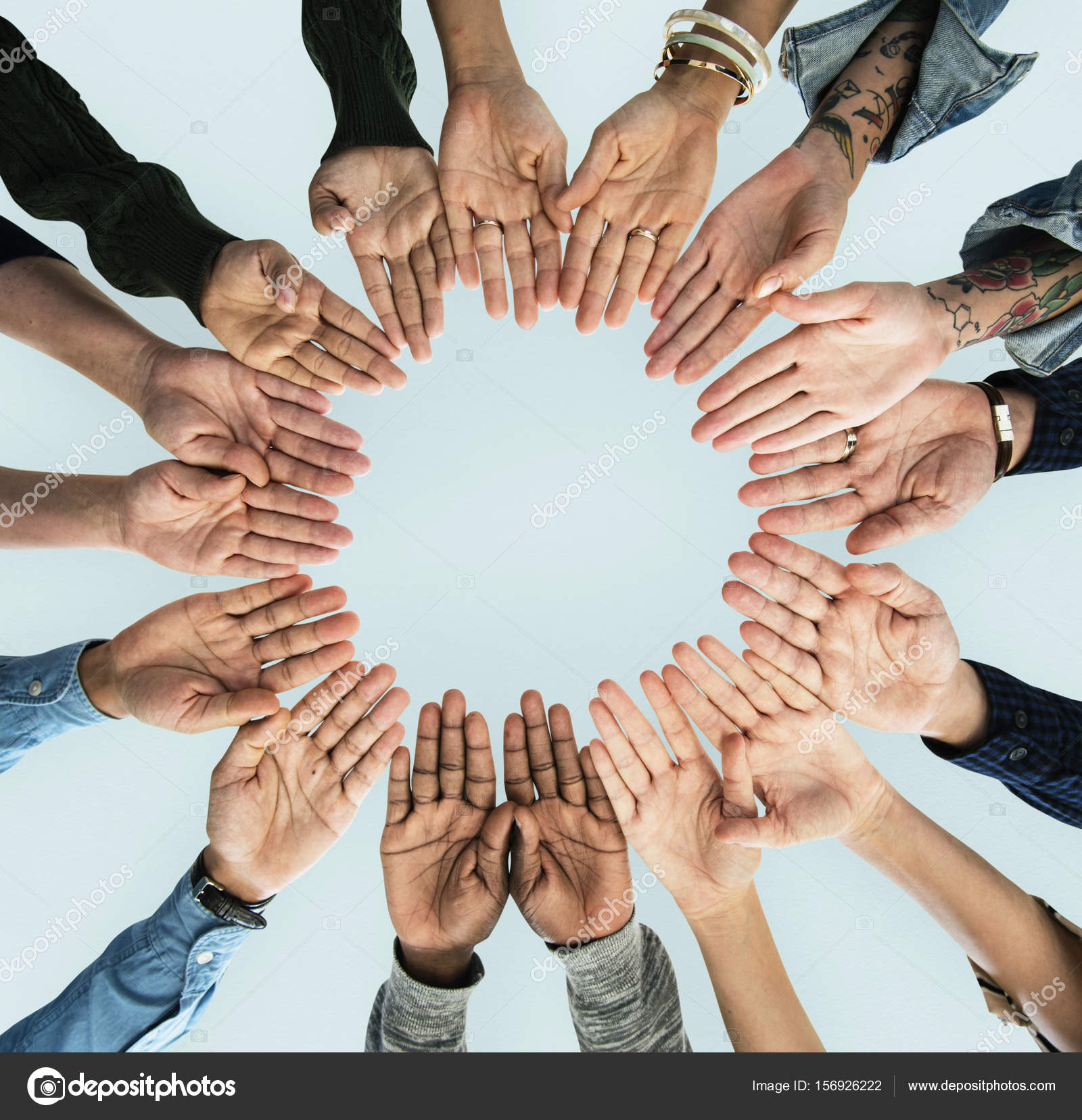 Human hands together in circle — Stock Photo © Rawpixel #156926222
