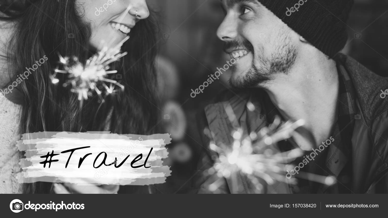 Couple in love with fireworks Stock Photo by ©Rawpixel 157038420