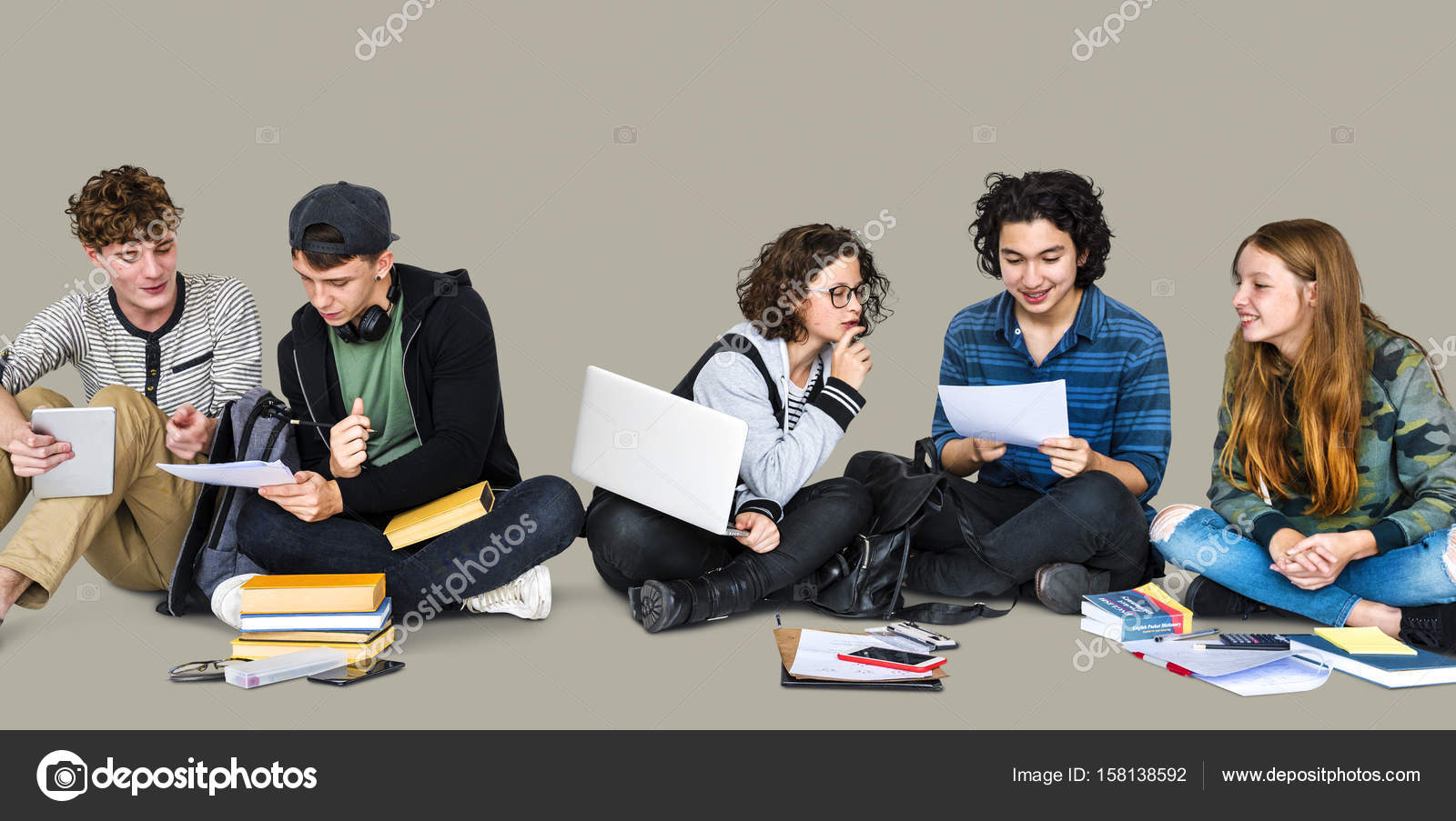 Students Doing Homework — Stock Photo © Rawpixel #158138592