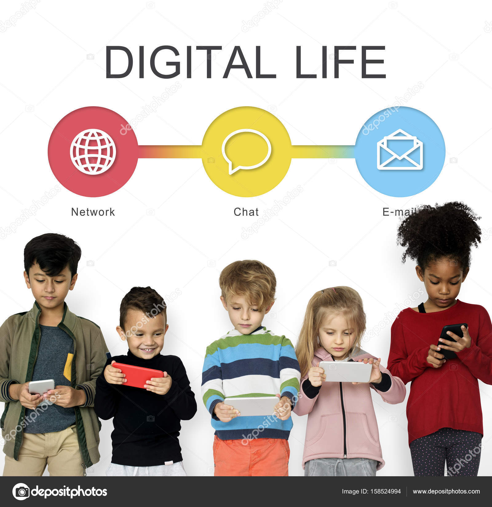 Little children using digital devices — Stock Photo © Rawpixel #158524994 Little children using digital devices — Stock Photo © Rawpixel #158524994