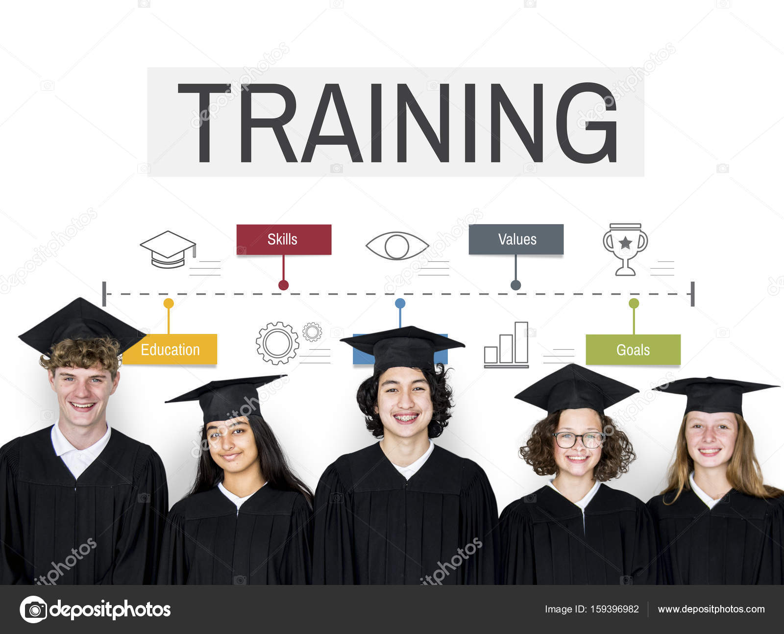 Students wearing graduation caps and gowns — Stock Photo © Rawpixel ...